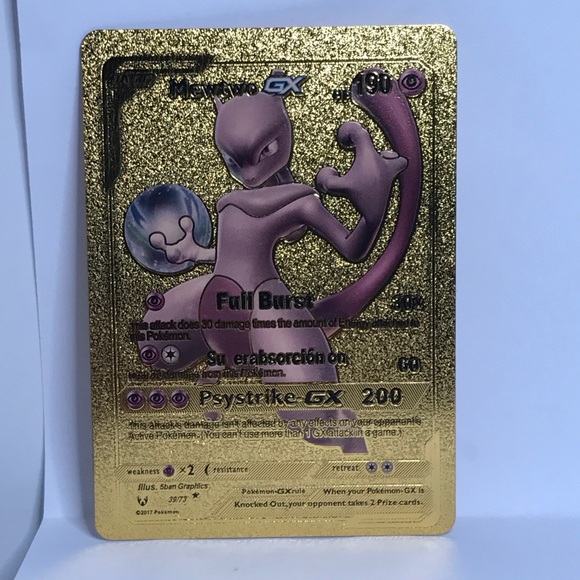 pokeman | Toys | Gold Mewtwo Gx Trading Card | Poshmark